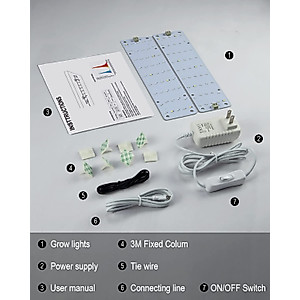 DOMMIA 20W/12W Grow Light Panel,Sunlike Warm White & Pulrple Light Full Spectrum for Indoor Garden Greenhouse Aquarium Hydroponic