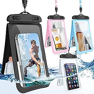 Yexiya 4 Double Space Waterproof Phone Pouch IPX8 Waterproof Phone Case Phone Water Protector Pouch Compatible with iPhone 14/13/12/11 Pro Max/Pro/8 Plus, Galaxy S22/S21/S20/S10/Note 20/10/9 Up to 7''