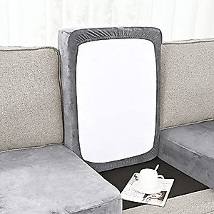 Rosnek Couch Cushion Covers Stretch for Individual Sofa Cushion,Soft Velvet U Shaped Sectional Couch Covers Sofa Slipcover for Seat Cushion Replacement,Large