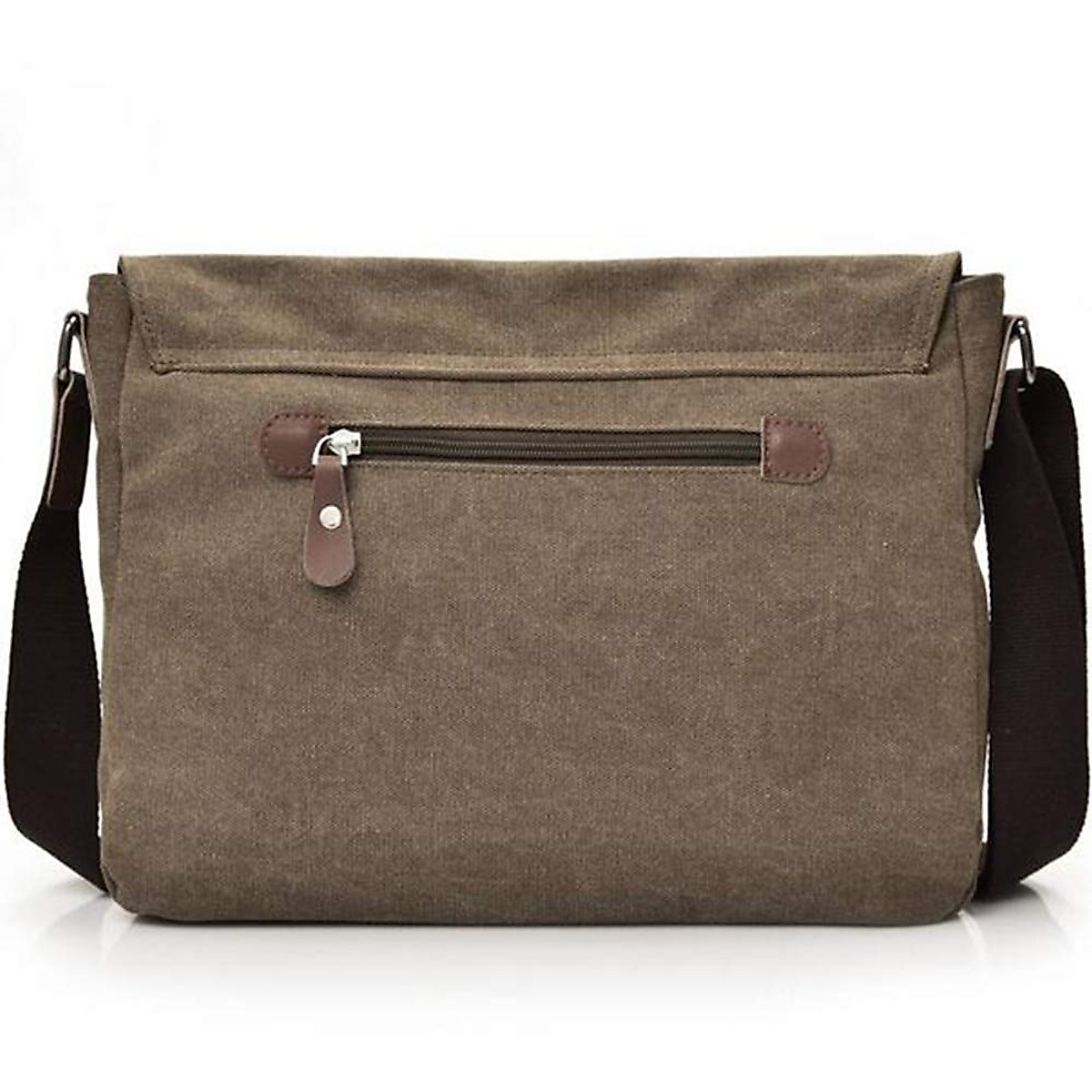 Vintage Canvas Satchel Messenger Bag for Men Women, Travel Shoulder bag Satchel Crossbody Bag for 11.6-13.3 inch Laptop Chromebook computer (Coffee)
