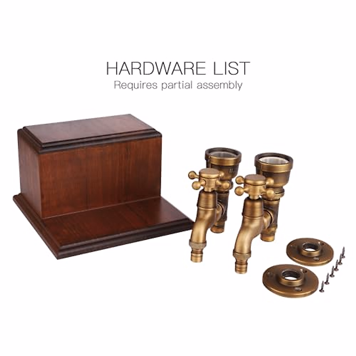 Vida Brillante Drink Dispenser for parties Bar Accessories Gifts for Husband Dad Man Cave Decor for Whiskey Lovers with Brass Tube &Wooden Base Suitable for Rum/Bourbon-2 Bottle