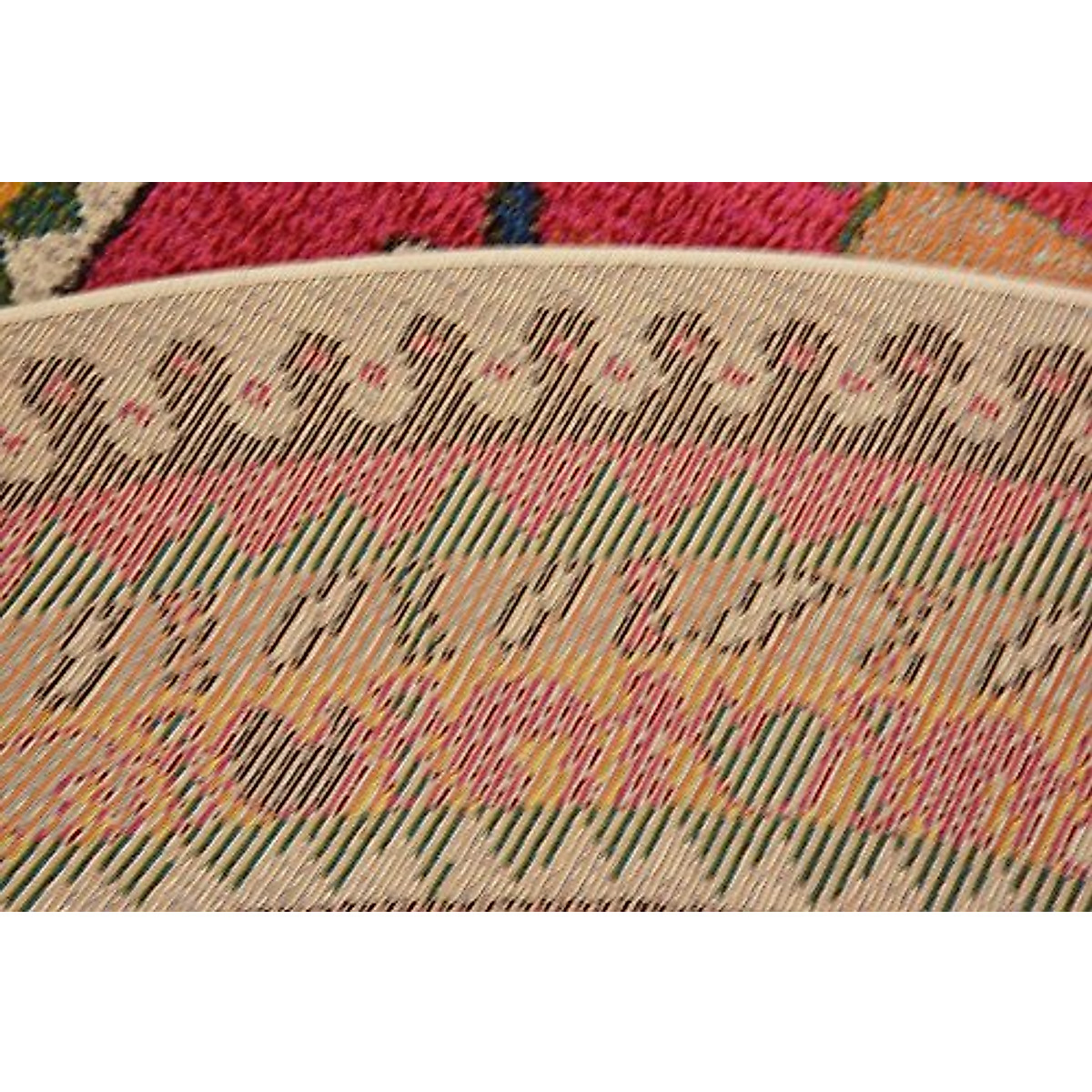 Unique Loom Sedona Collection Southwestern, Border, Over-Dyed, Animals, Tribal, Abstract Area Rug, 6 Feet, Pink/Beige