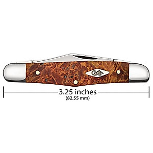 Case Half Whittler Folding Knife Autumn Maple Burl Wood Handle SS Blades