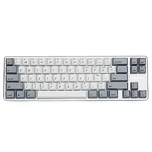 Qisan Holiday Sale 10% Discount off Mechanical Keyboard Gaming Keyboard Kailh Blue Switch Wired Backlit PBT Keycaps Mini Design (60%) 68 Keys Keyboard Magicforce (White Gray Combo)