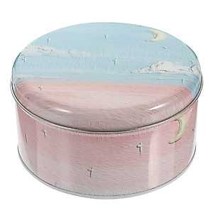Decorative Cookie Tins Round Metal Cookie Tin with Lid Empty Gift Tin Decorative Nesting Tin Tinplate Container for Holiday Party Favors Treats Biscuits Cookie Gift Tins