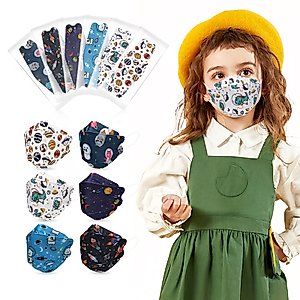 SOOQOO KF94 Mask,60 Pack Disposable Printed Face Mask,Individually Wrapped (Kid)