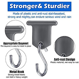 BBTO RV Awning Light Clip RV Party Light Holder Camper Awning Hook Light Accessory Plastic and Metal Light Hook Gray Camper Light Support Hanger for Camping Tent Indoor Outdoor Decor (28 Pieces)