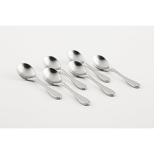Knork Original Bouillon Stainless Steel Soup, Specialty Spoons, (Pack of 6)