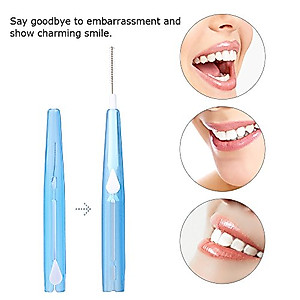 Interdental Slim Brush Anself 60Pcs Dental Floss Picks Refill Inter-Dental Brush Teeth Stick Toothpick Flosser for Oral Deep Clean Health Care