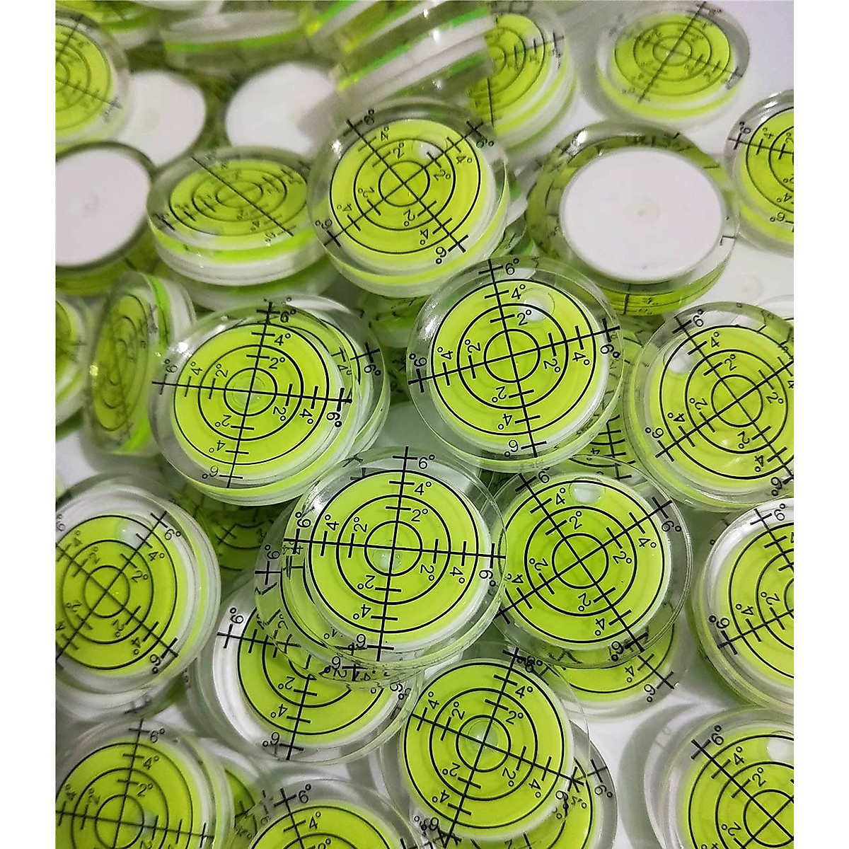 6Pcs Bubble Spirit Levels 32x7mm Degree Mark Round Circular Level Bubble Leveling Tool Precision Measuring Layout Tools