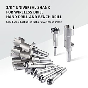 Anfrere 1" Wood Plug Cutter and Forstner Bit for Wood Cutting Tool Cork Drill Bit Knife, 3/8" Round Shank Carbon Steel Taper Tapered Cutting Tool Cork Drill Bit Knifes, WCB-A3