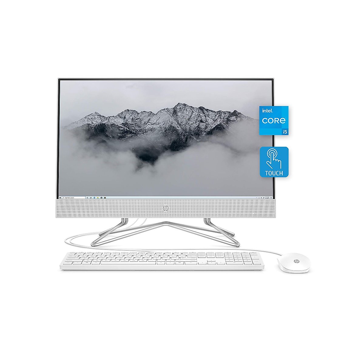 HP All-in-One Desktop PC, 11th Gen Intel Core i5-1135G7 Processor, 8 GB RAM, 512 GB SSD Storage, Full HD 23.8” Touchscreen, Windows 10 Home, Remote Work Ready, Mouse and Keyboard (24-df1270, 2021)