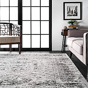 nuLOOM Shaunte Vintage Speckled Area Rug, 4' x 6', Silver