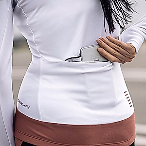 Santic Womens Cycling Jersey Long Sleeve Fleece Bicycle Jacket Full-Zip Riding Bike Shirt for Women with Pocket White XS