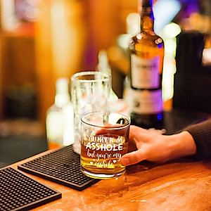 DAZLUTE You May Be an Asshole But You’re My Asshole Whiskey Glass, Funny Valentine's Day Gifts Fiance Gifts for Men Husband Fiance Him Mr Boyfriend Couples, Gag Gifts for Birthday Anniversary, 10 Oz