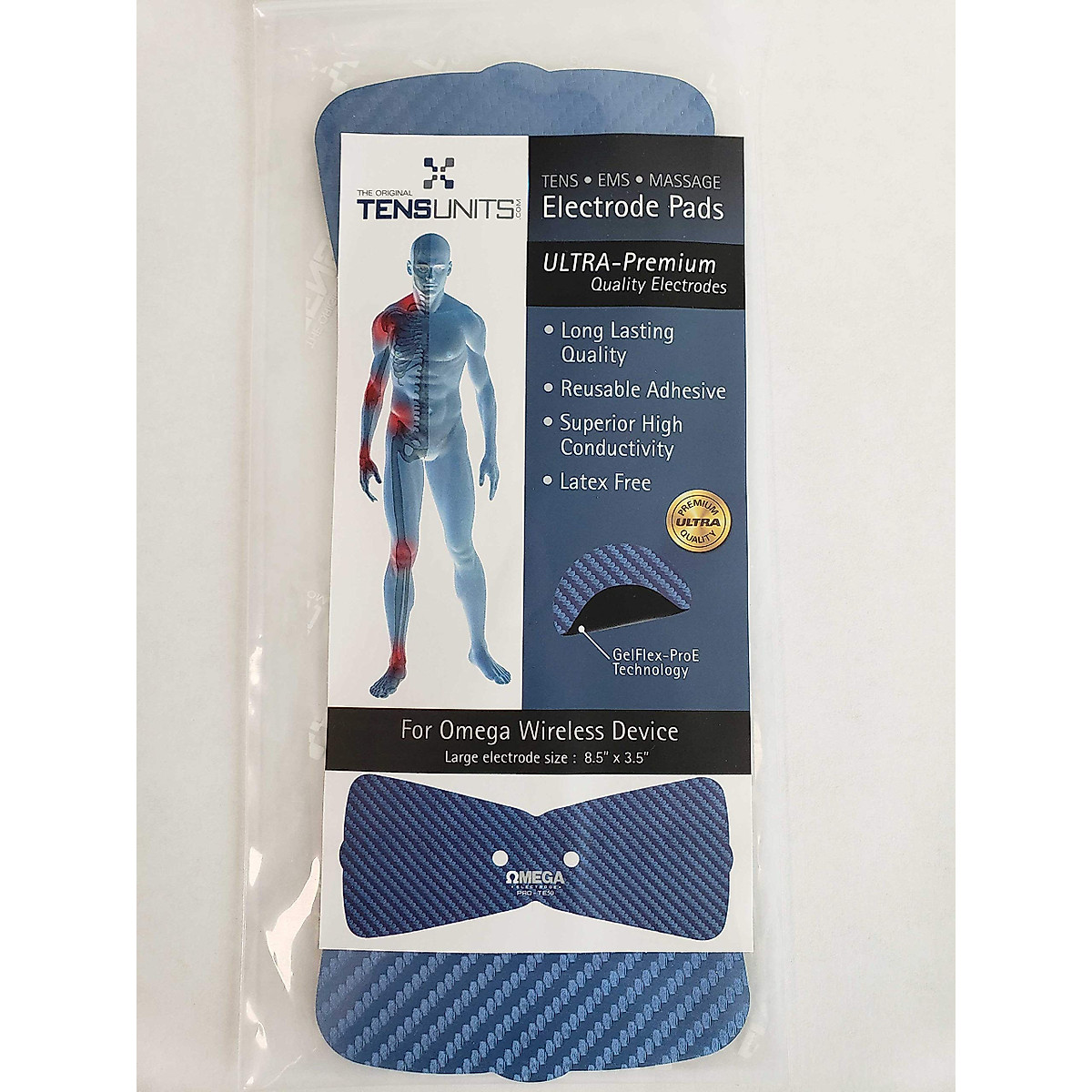 Replacement Electrode Pad 8.5" x 3.5" for EMS/TENS (5)