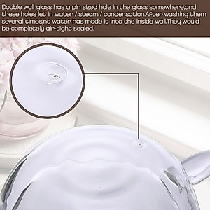 Gerrii 8 Pack 13.5 oz Double Walled Glass Coffee Mugs with Handle, Clear Glass Coffee Mugs Insulated Layer Coffee Cups Espresso Mug Cups for Cafe Latte Cappuccino Tea