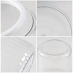 Waikhomes 4-Pack Clear Trash Can, Plastic Wastebasket 4 Gallon Round Garbage Container Bin Fits Under Desk/Sink/Cabinet