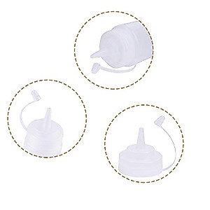 Hamiggaa 15 PCS 8oz Squeeze Bottles,Plastic Condiment Bottle with Twist On Cap Lids,Squeeze Bottle for Sauces,Ketchup,Barbecue,Syrup,Paint