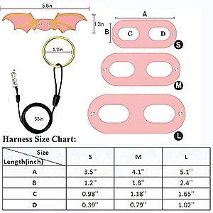 Bearded Dragon Leash and Harness Adjustable Leather Wings Costume Carrier from Baby to Juvenile Lizard Iguana Gecko Chameleon Hamster Ferret Reptile Walking Leash S M L 3 Pack