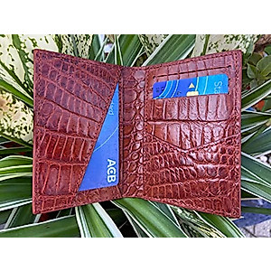 Double side Brown Crocodile Alligator leather skin Credit Cardholder, leather credit cardcase, leather creditcard cover