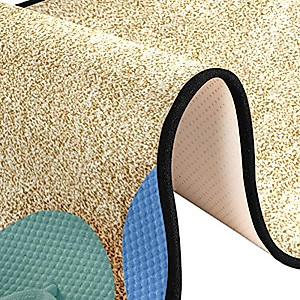 Kitchen Runner Rugs Non-Slip Doormats A Pair Of Flip Flops On The Beach Large Bath Mat Carpet Area Rugs for Living Room Bedroom Rug 72" X 24"
