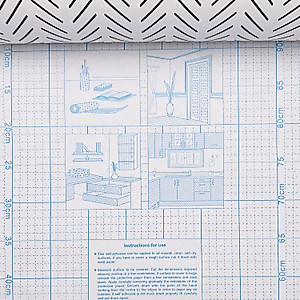 Yifasy Black and White Shelf Liner 9.8 ft Roll Self-Adhesive Wallpaper Bias Revamp Furniture Wall Surface Drawer Sticker 17.7 Inch Wide (S-118.1x17.7 Inch)