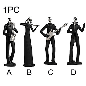 CALIDAKA Musical Instrument Player Figurine,Musical Modern Sculpture Collectible Abstract Statue,Musician Guitar Player Statue,Instrument Player Sculpture Bedroom Living Room Home Decor