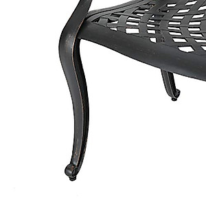 Christopher Knight Home Austin Outdoor Cast Aluminum Dining Chairs, 2-Pcs Set, Shiny Copper