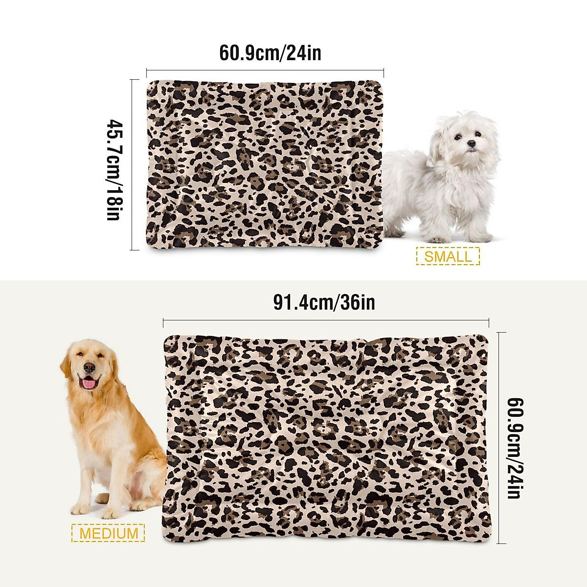 Coikll Camouflage Pet Bed Pad Soft Dog Bed Mat with Anti-Slip Bottom, Machine Washable Crate Pad Mattress for Dog Sleeping- 36 * 24inches