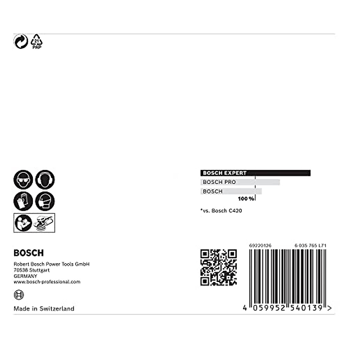 Bosch Professional 5x Expert M480 Sanding Net (Ø 125 mm, Grit 180, Accessories Random Orbital Sander)