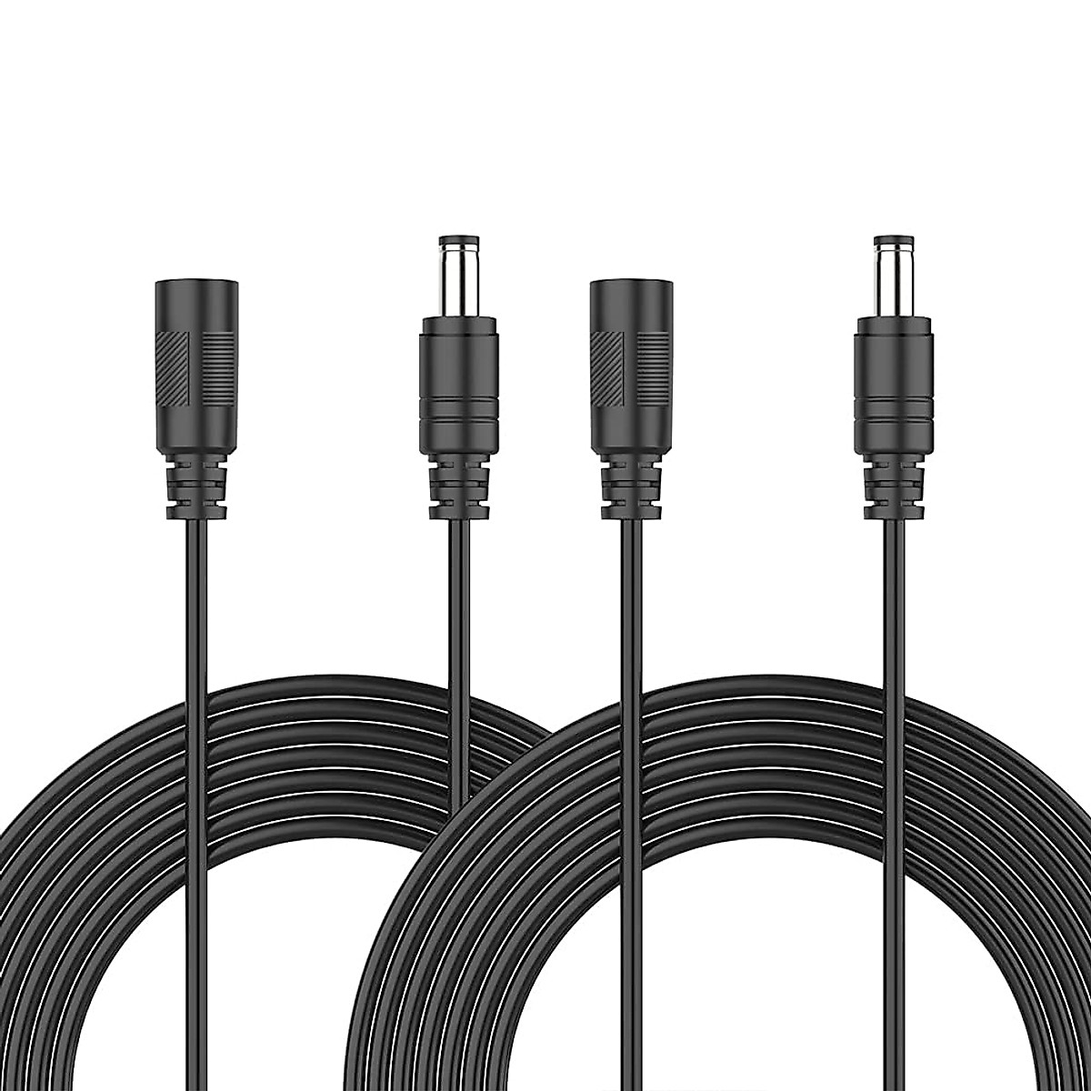2-Pack 10ft DC Extension Cord 5.5mm x 2.1mm, Universal DC 12V Power Extension Cable for Security Camera, LED Strip, CCTV IP Surveillance, 5V 9V 24V 12 Volt Male to Female Plug Supply Adapter