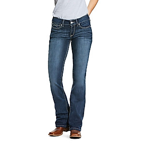 ARIAT Womens R.E.A.L. Mid Rise Arrow Fit Stretch Shayla Boot Cut Jean, Gemstone, 31 Regular, Gemstone, 31 US