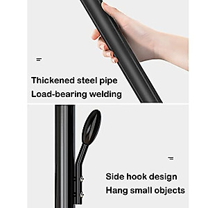 ZBYL Clothing Rack Garment Wardrobe Laundry Hanging Rack, Metal Freestanding Clothes Closet Rack Rod for Bedroom, Portable Organizer with Bottom Rack, White, Black 130×155cm