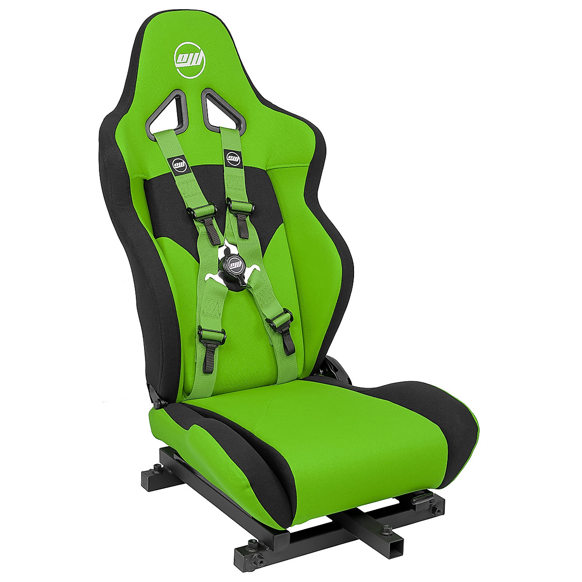 OpenWheeler Racing and Flight Simulation Cockpit Four Point Harness. Virtual Reality add-on. Green