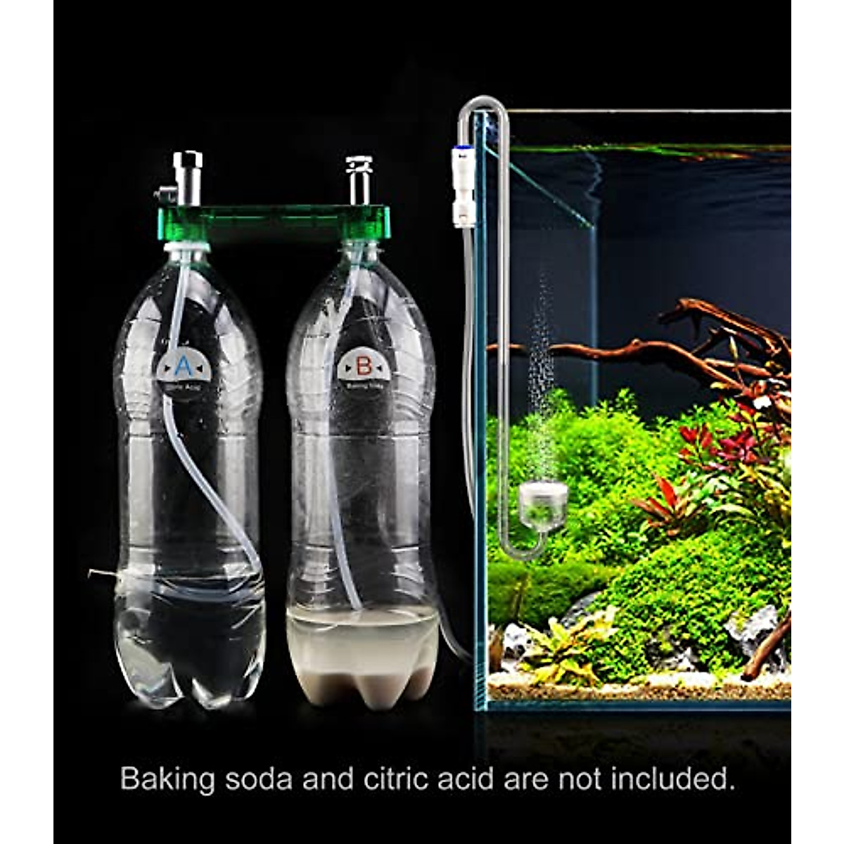 Clscea DIY CO2 Generator System Kit with Safety Valve 1 Second Quick Reaction for Aquarium Plants Integrated Design