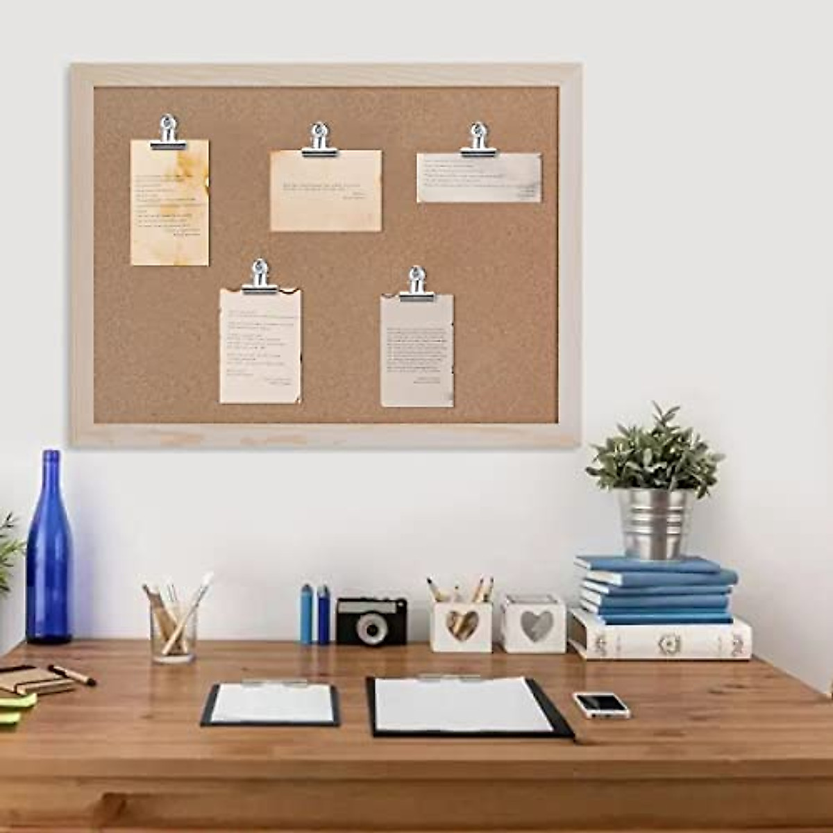 Push Pins Clips, 30 Pieces Heavy Duty Clips with Pins for Cork Boards, Bulletin Boards and Cubicle Walls for Office School Home and No Holes for The Paper (Silver)