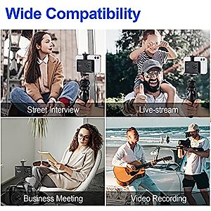 KKX UHF Wireless Lavalier Microphone System Professional Dual Transmitters Wireless Lapel Mic System Compatible with iPhone, DSLR Camera, Camcorder, Conference, Interview & YouTube