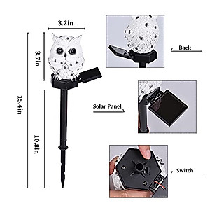 LIGHTSHINE Mini Owl Decor Outdoor Figurine Lights, IP44 Waterproof Solar Pathway Stake Lights, Solar Garden Decorations Lights, Outdoor Decorative Landscape Path Lights (3 Count)