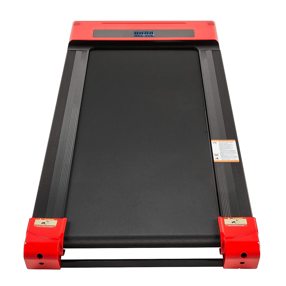 Happybuy Under Desk Treadmills, Digital Display Treadmill Machine with Remote Control,1-6.0km/h Speed Portable Walking Machine, for Home Indoor Exercise, Black&Red