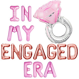 JeVenis In My Engaged Era Banner Balloons Bachelorette Party Decoration Bridal Shower Supplies Engagement Decoration pink bachelorette party decorations