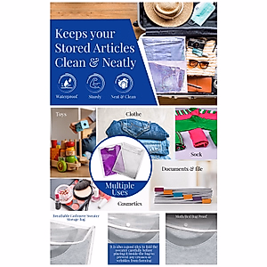 The Clothing Doctor Breathable Cashmere Sweater Storage Bag, Convenient Snap With Flap Closure, Clear Window For Easy Identification, 12.6"x16.2", Pack Of 6, White