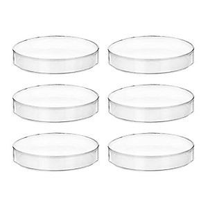 6PK Plastic Petri Dishes with Lids - 6" Diameter, 0.75" Depth - Molded in Polypropylene - Reusable, Autoclavable - Translucent - Eisco Labs