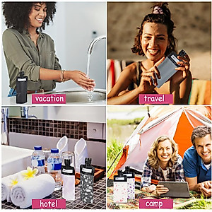 XEFINAL 18 PCS Refillable Travel Pouches Proof Refillable Squeeze Pouches Portable Travel Fluid Makeup Packing Bag for Shampoo Conditioner Lotion Soap Hand Soap