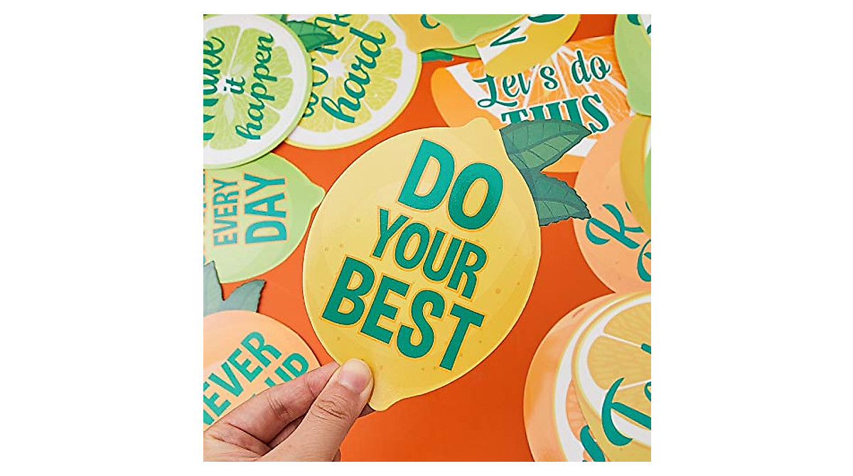 64 Pieces Lemon Cutouts School Bulletin Board Lemon Motivational ...