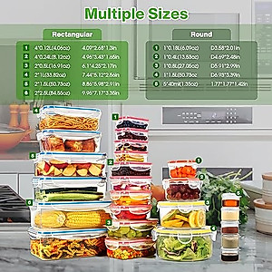OSTBA APPLIANCE 50 PCS Food Storage Container with Lids, Airtight Plastic Food Containers for Kitchen, and Pantry BPA-Free storage containers-100% Leakproof, Reuasable & Dishwasher