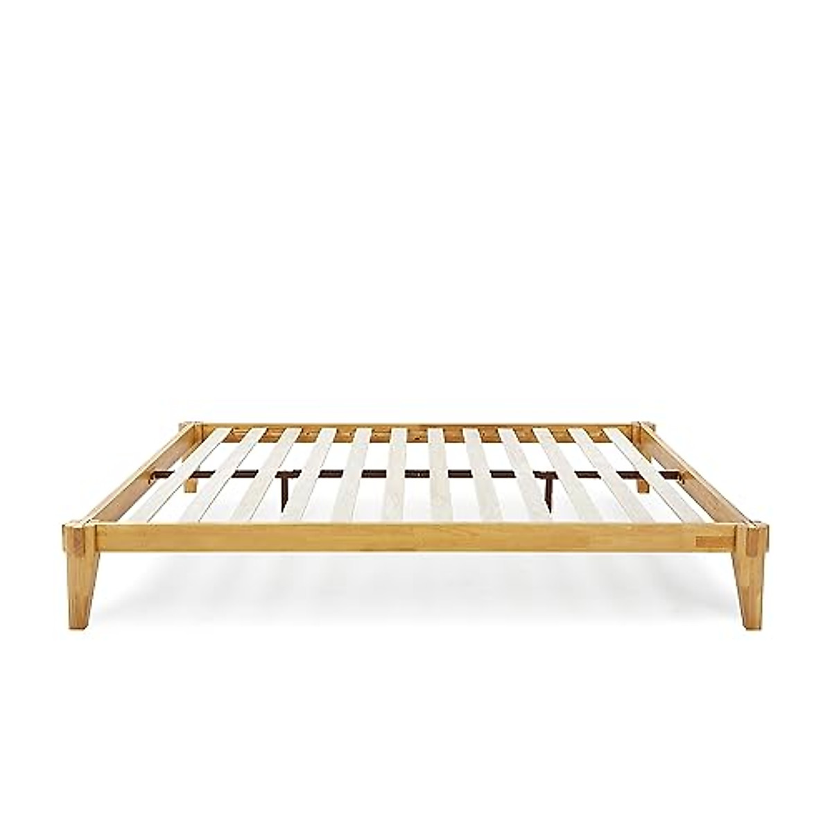Bme Chalipa 14” Full Size Bed Frame - Wood Platform Bed - Wood Slat Support - No Box Spring Needed - Easy Assembly - Minimalist & Modern Style, Natural