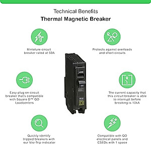 Square D - QO150CP QO 50 Amp Single-Pole Circuit Breaker