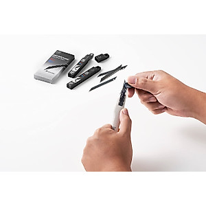 Beaditive Detail Craft Knife Blades (30 pcs) - 30 Degree Snap-Off Utility Knife Blade - Art, Craft, Model Making (Ultra Sharp Black)