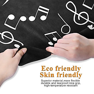 Qilmy Music Note Yoga Mat Non-Slip Foldable Sweat Absorbent Travel Yoga Mat with Carrying Bag for Yoga, Pilates, Exercise, Workout, Bikram and Hot Yoga 71 x 26 Inch